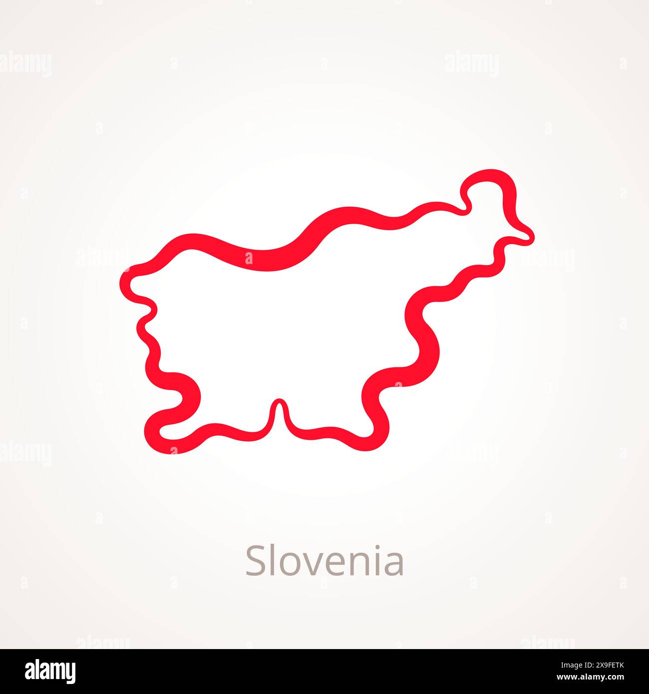 Outline map of Slovenia marked with red line Stock Vector Image & Art ...