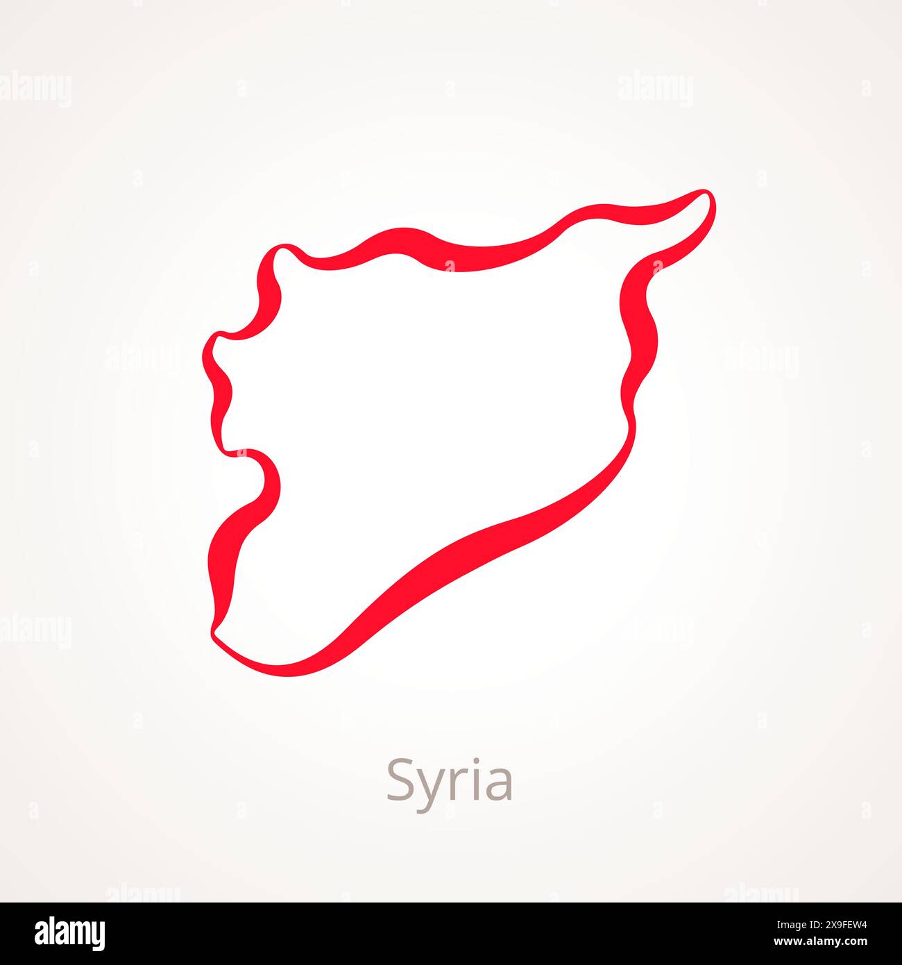 Outline map of Syria marked with red line Stock Vector Image & Art - Alamy