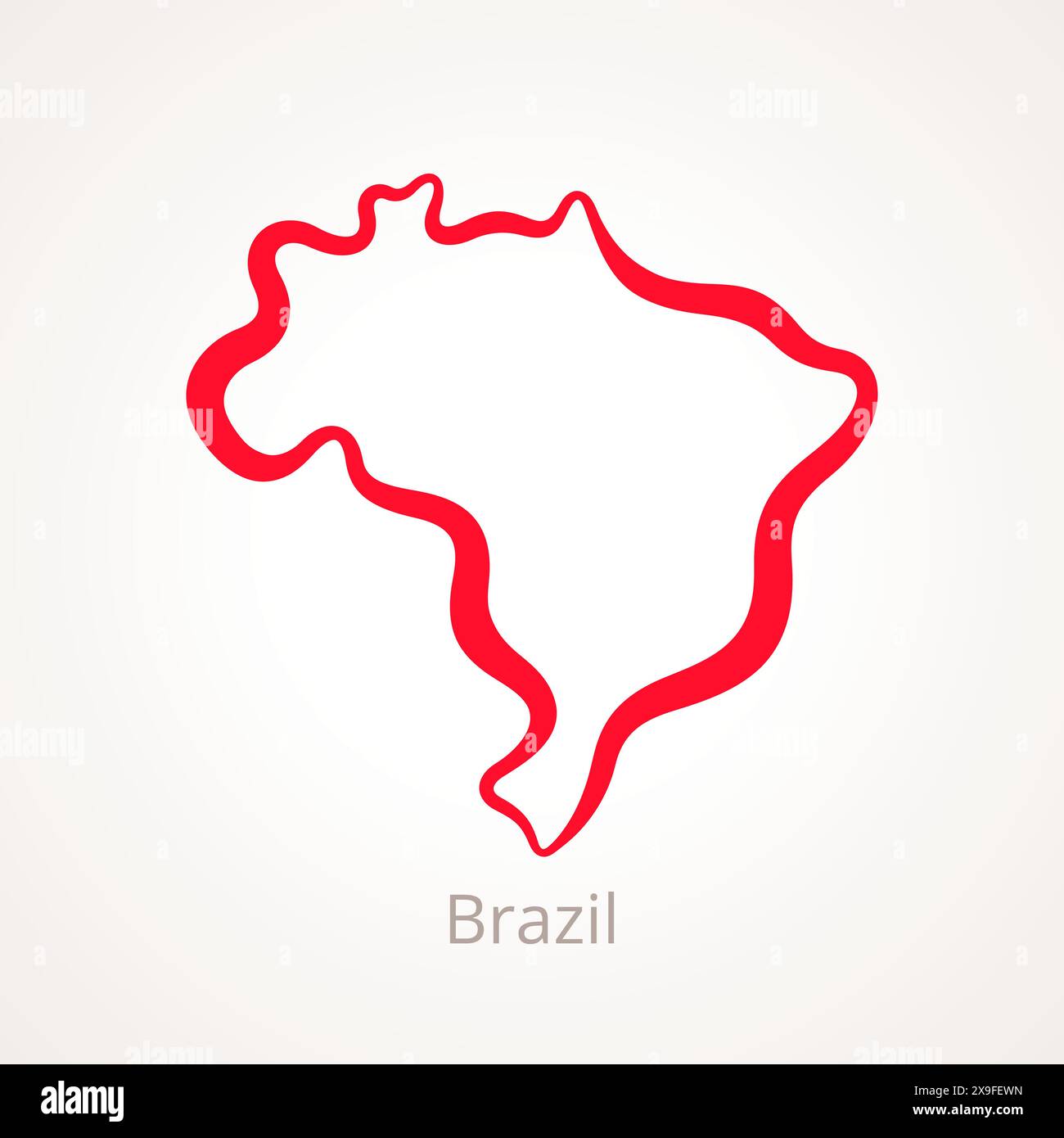 Outline map of Brazil marked with red line Stock Vector Image & Art - Alamy