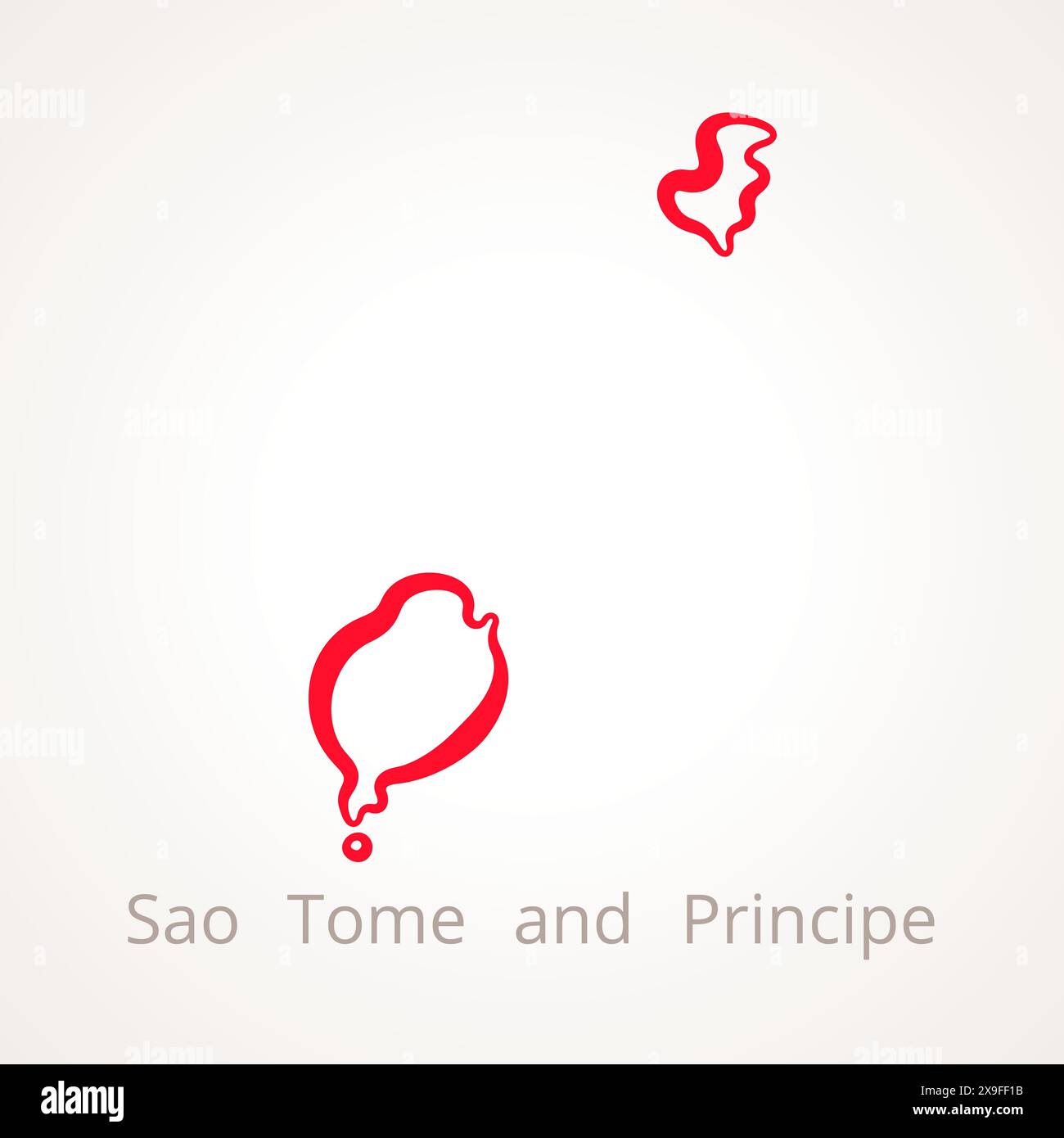 Outline map of Sao Tome and Principe marked with red line Stock Vector ...