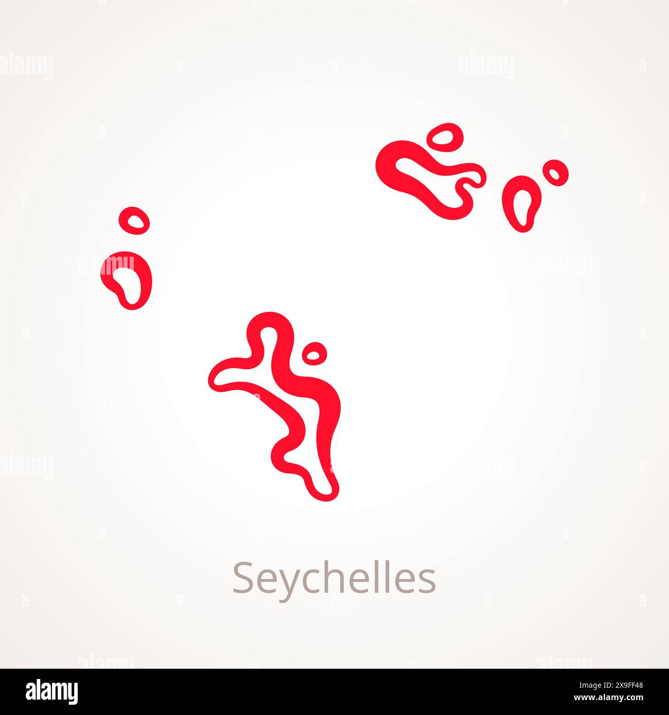 Outline map of Seychelles marked with red line Stock Vector Image & Art ...