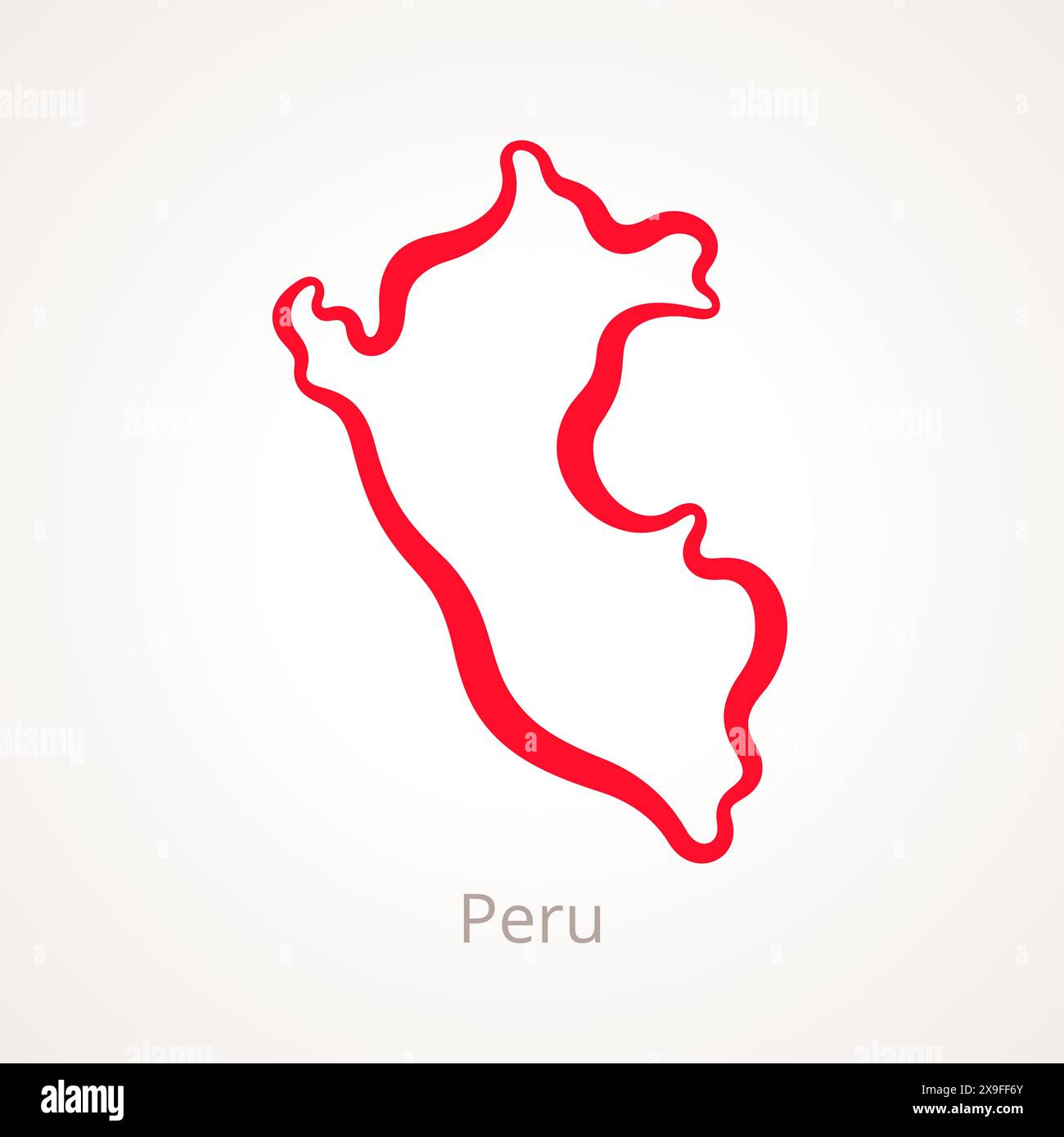 Outline map of Peru marked with red line Stock Vector Image & Art - Alamy