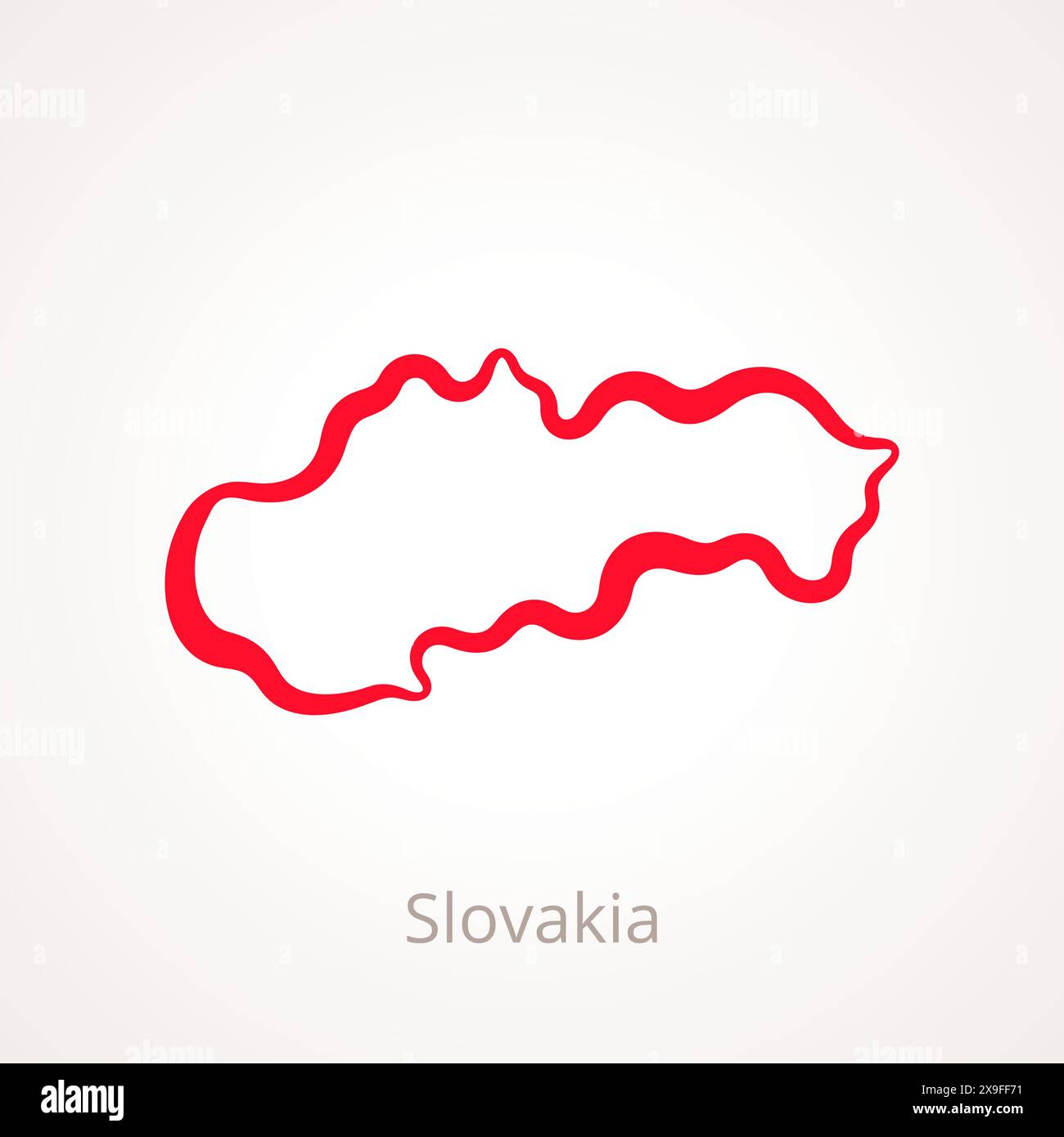 Outline map of Slovakia marked with red line Stock Vector Image & Art ...