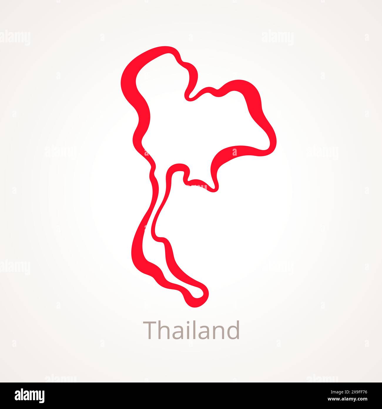 Outline map of Thailand marked with red line Stock Vector Image & Art ...