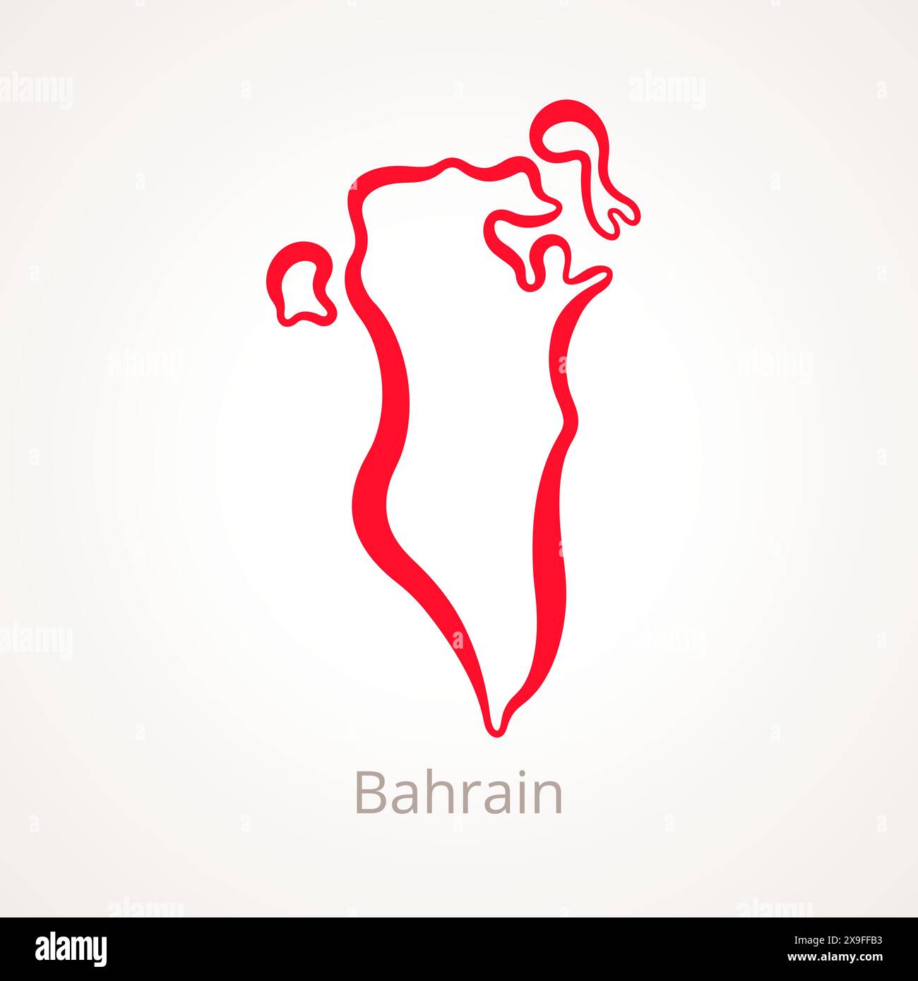 Outline map of Bahrain marked with red line Stock Vector Image & Art ...