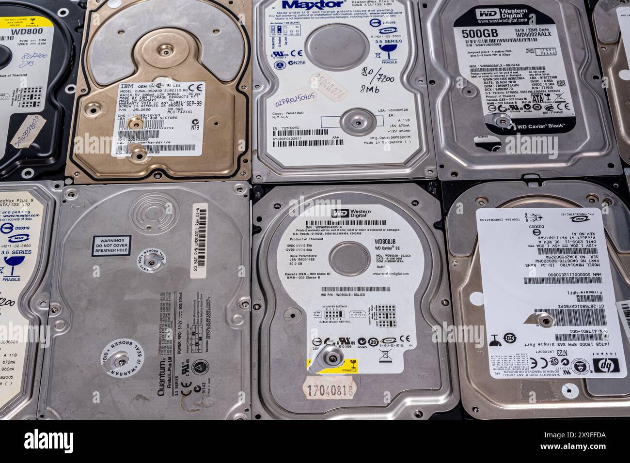 Sibiu City, Romania - 30 May 2024. Disassembled hard drive from the ...