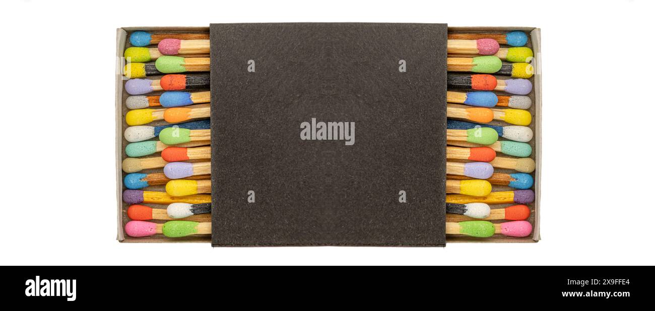 box with many colored matches Stock Photo - Alamy