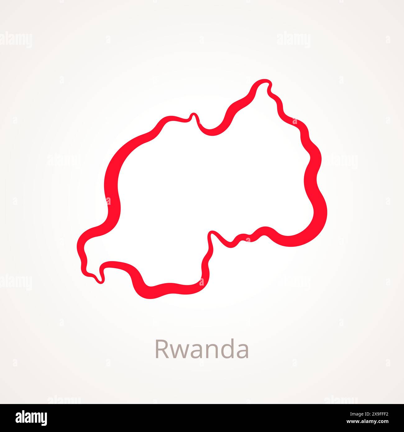 Outline map of Rwanda marked with red line Stock Vector Image & Art - Alamy