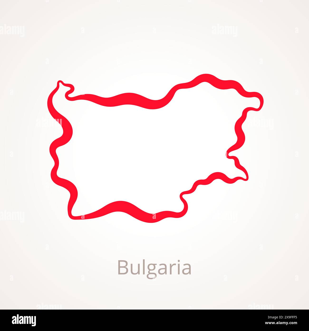 Outline map of Bulgaria marked with red line Stock Vector Image & Art ...