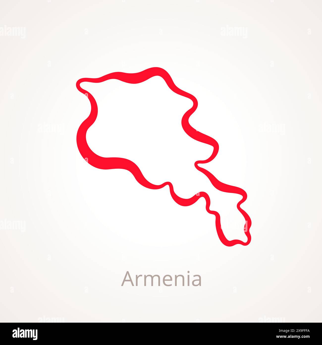 Outline map of Armenia marked with red line Stock Vector Image & Art ...