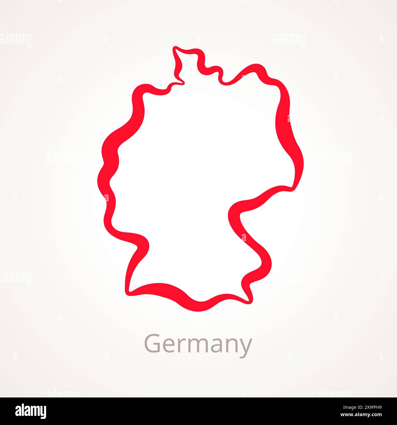 Outline map of Germany marked with red line Stock Vector Image & Art ...