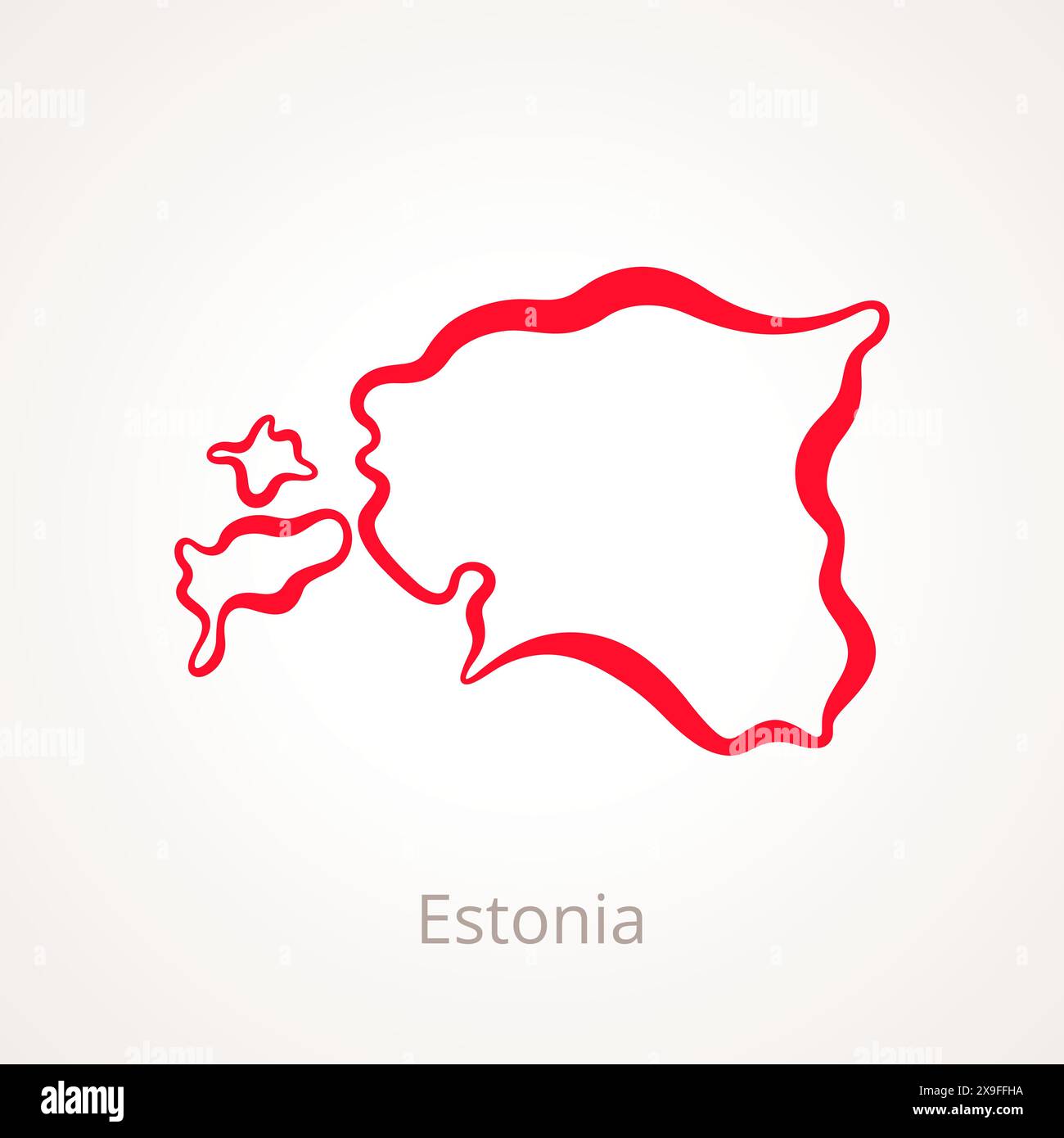 Outline map of Estonia marked with red line Stock Vector Image & Art ...