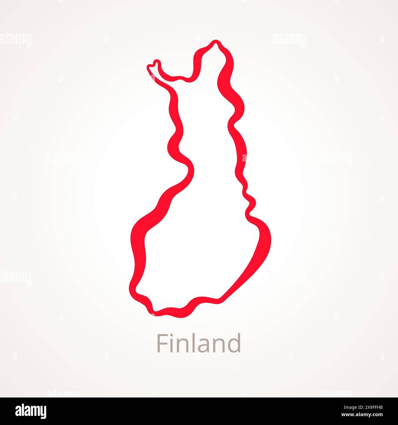 Outline map of Finland marked with red line Stock Vector Image & Art ...