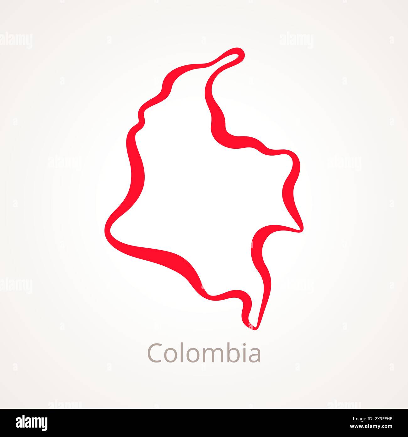 Outline map of Colombia marked with red line Stock Vector Image & Art ...