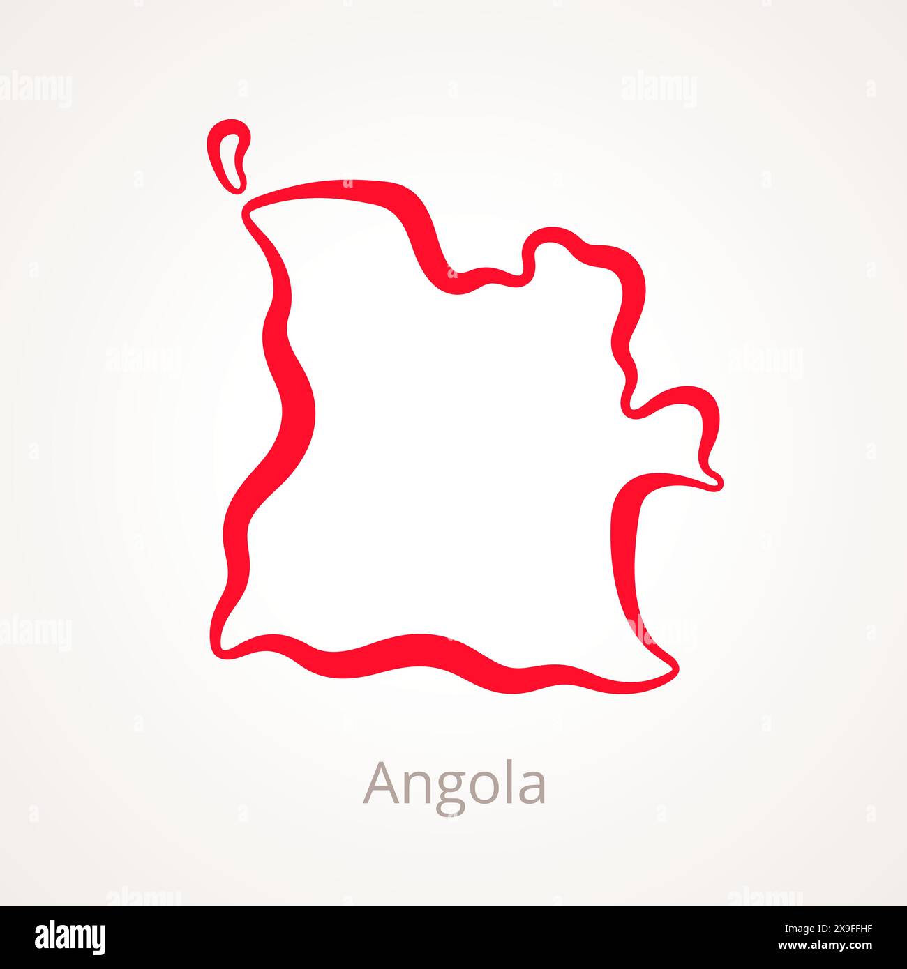 Outline map of Angola marked with red line Stock Vector Image & Art - Alamy