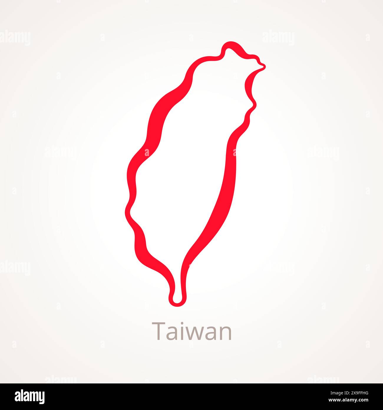 Outline map of Taiwan marked with red line Stock Vector Image & Art - Alamy