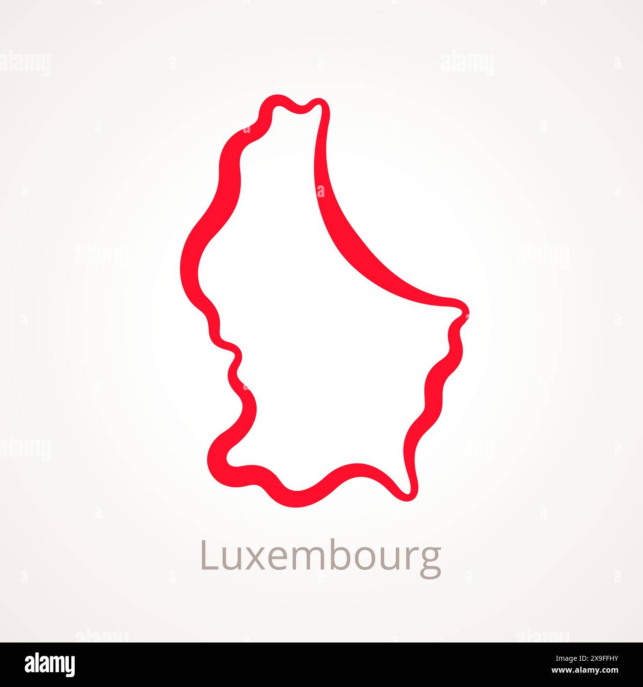 Outline map of Luxembourg marked with red line Stock Vector Image & Art ...
