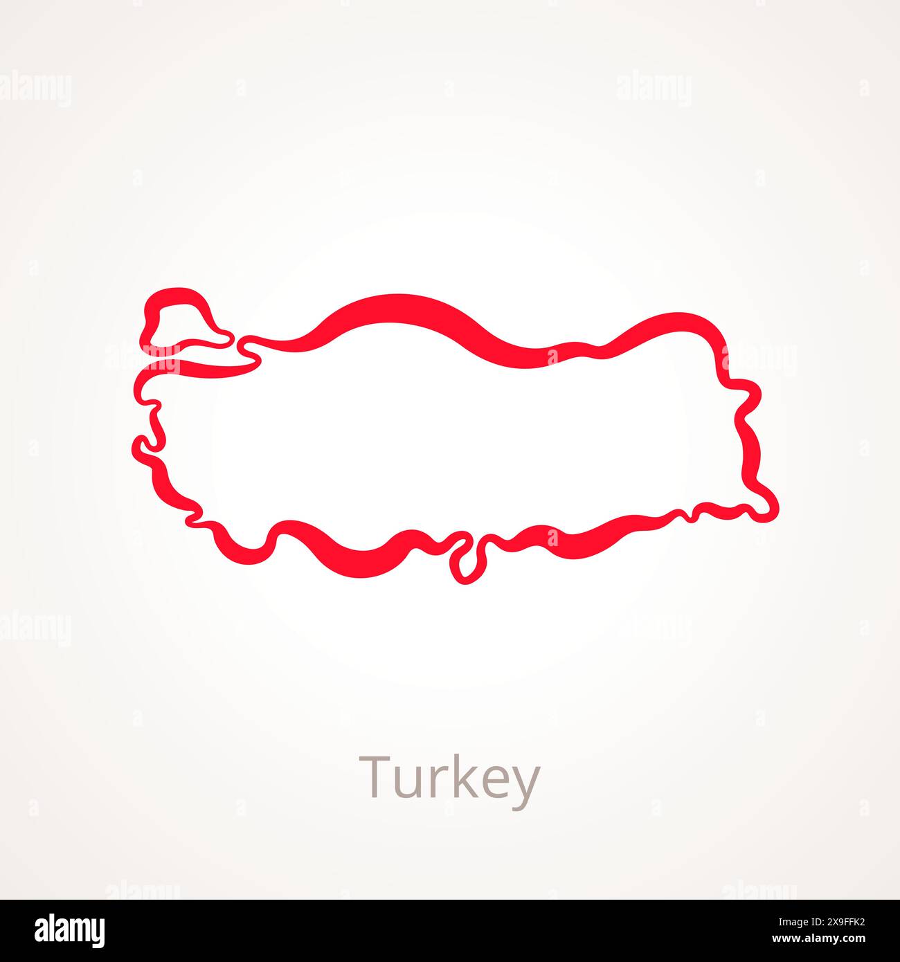Outline map of Turkey marked with red line Stock Vector Image & Art - Alamy