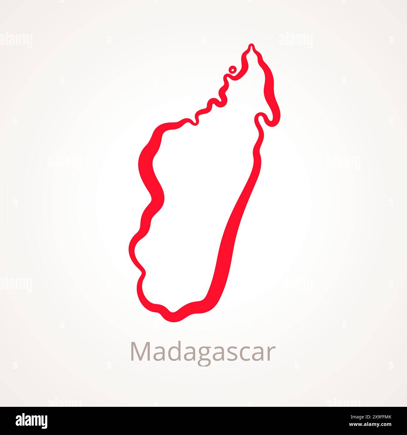 Outline map of Madagascar marked with red line Stock Vector Image & Art ...