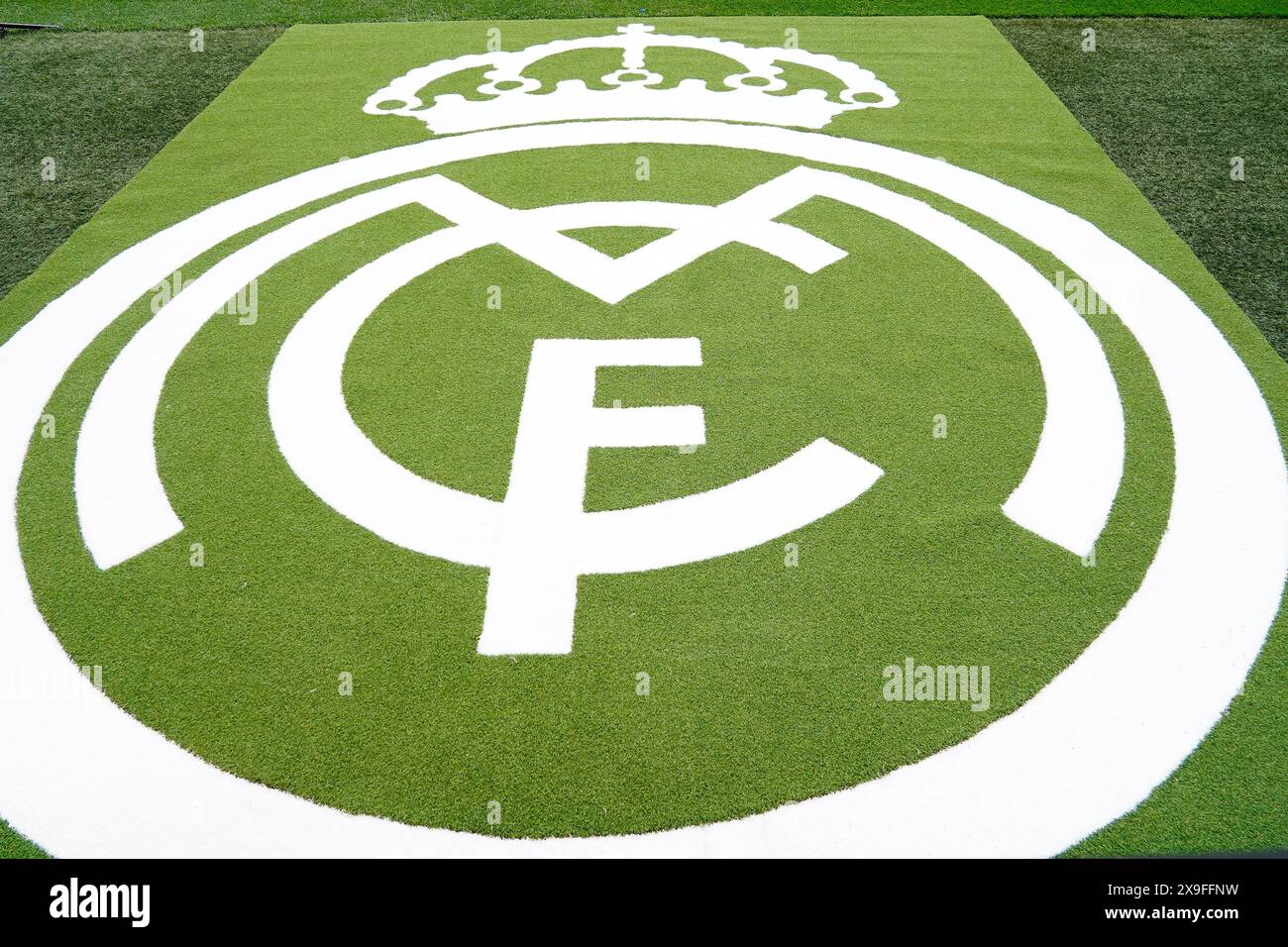 London, UK. 31st May, 2024. Real Madrid shield on the field Before the ...