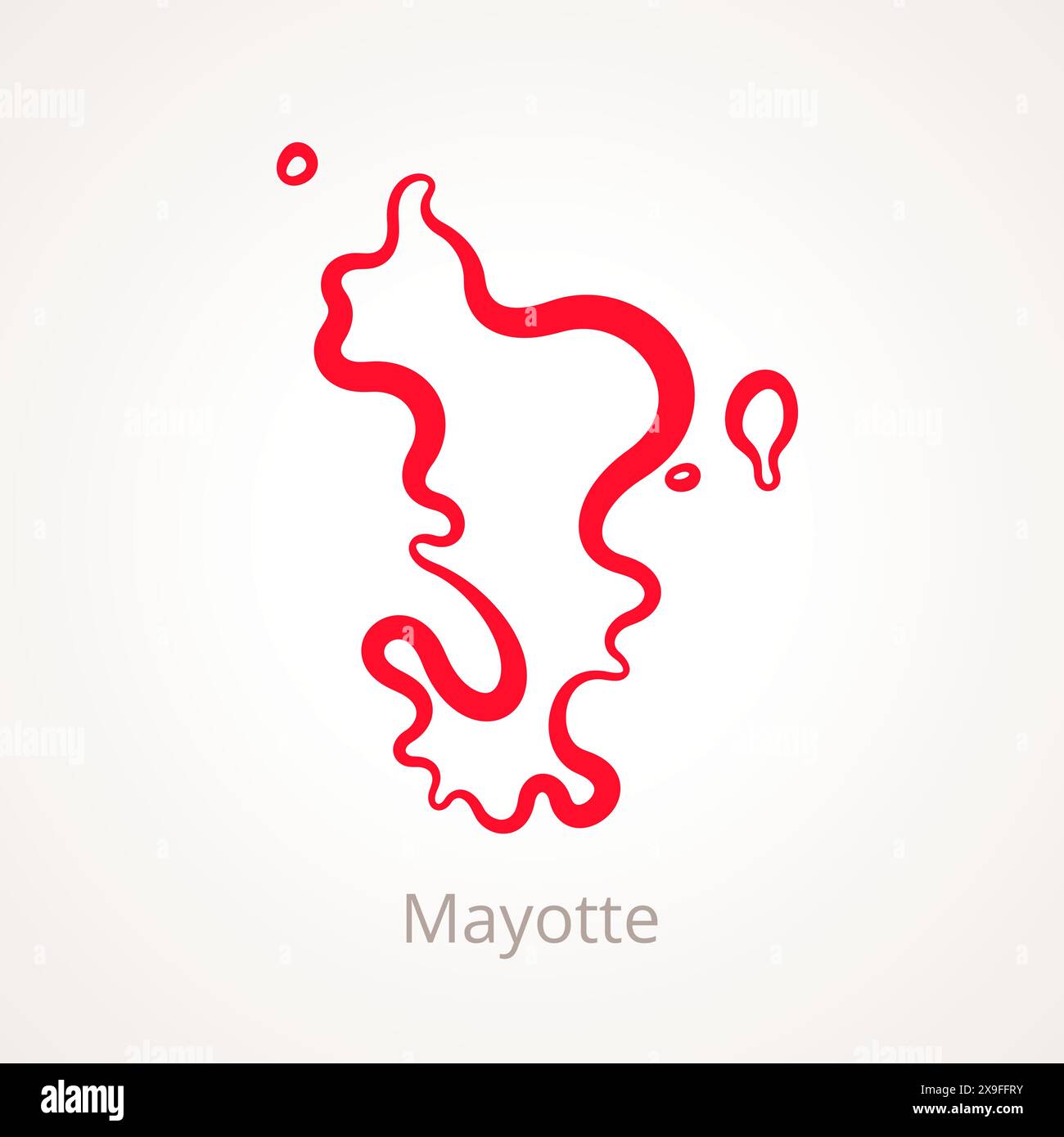 Outline map of Mayotte marked with red line Stock Vector Image & Art ...