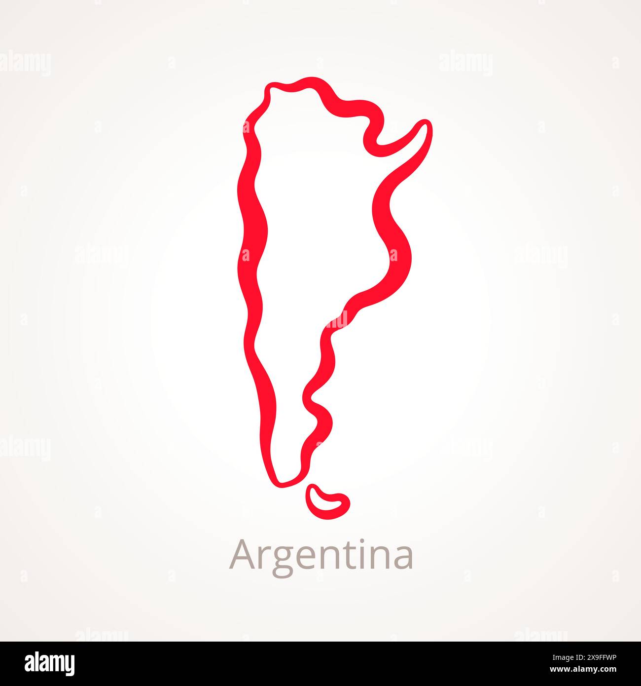 Outline map of Argentina marked with red line Stock Vector Image & Art ...