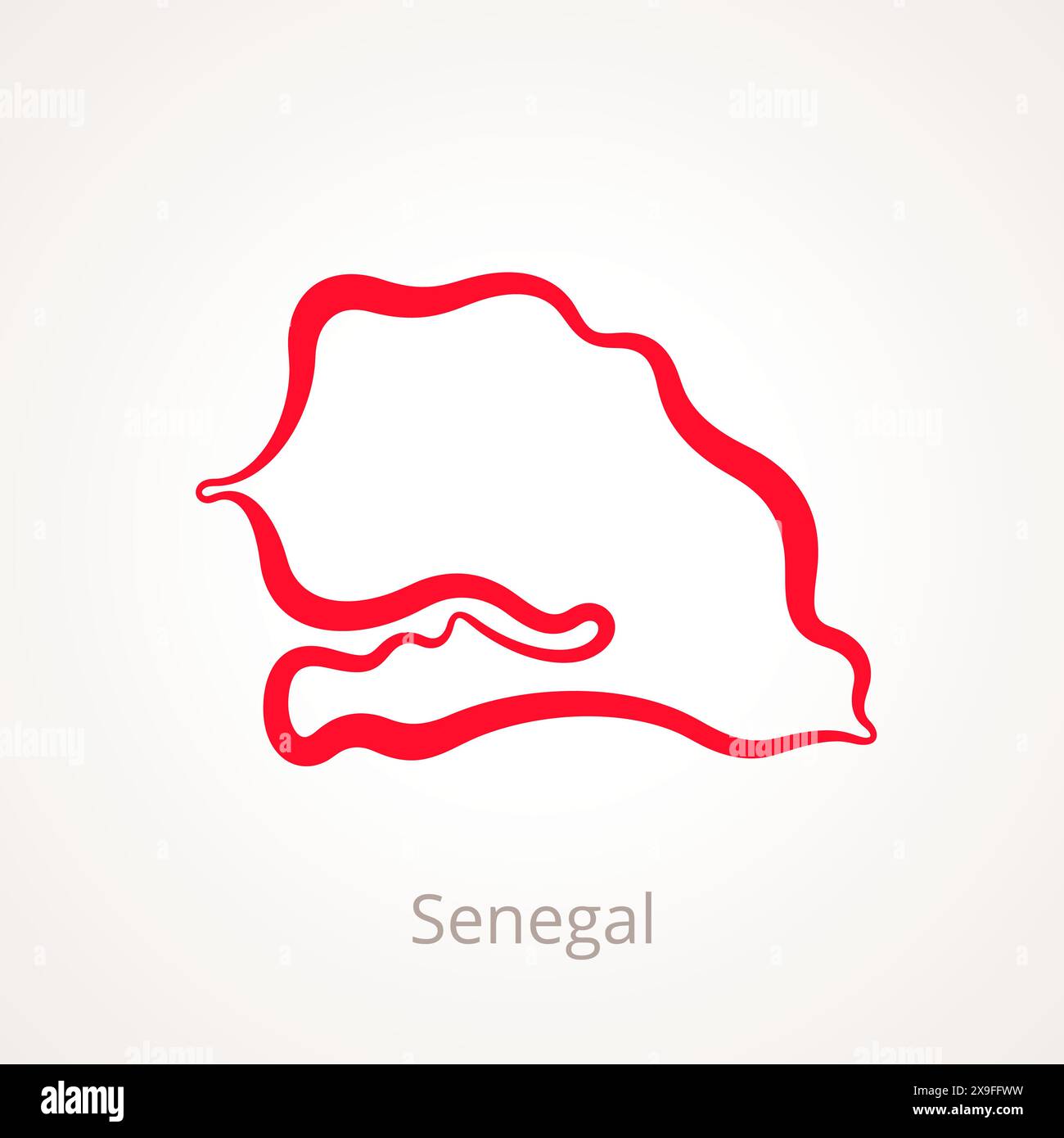 Outline map of Senegal marked with red line Stock Vector Image & Art - Alamy