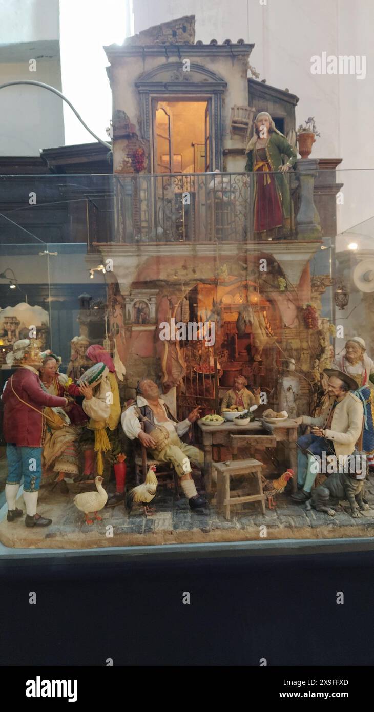 Classic nativity scene in Naples, Italy. a classic nativity scene with crib Stock Photo - Alamy