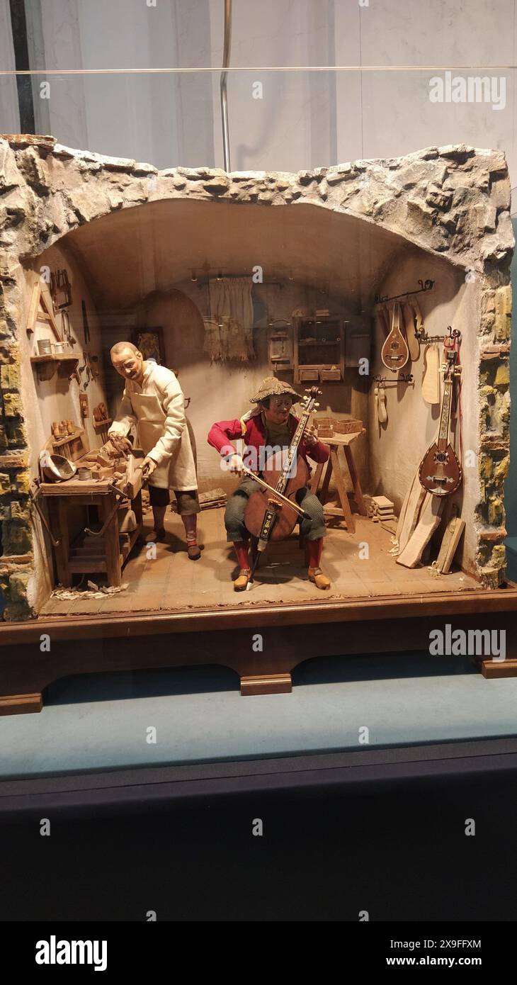 Classic nativity scene in Naples, Italy. a classic nativity scene with ...