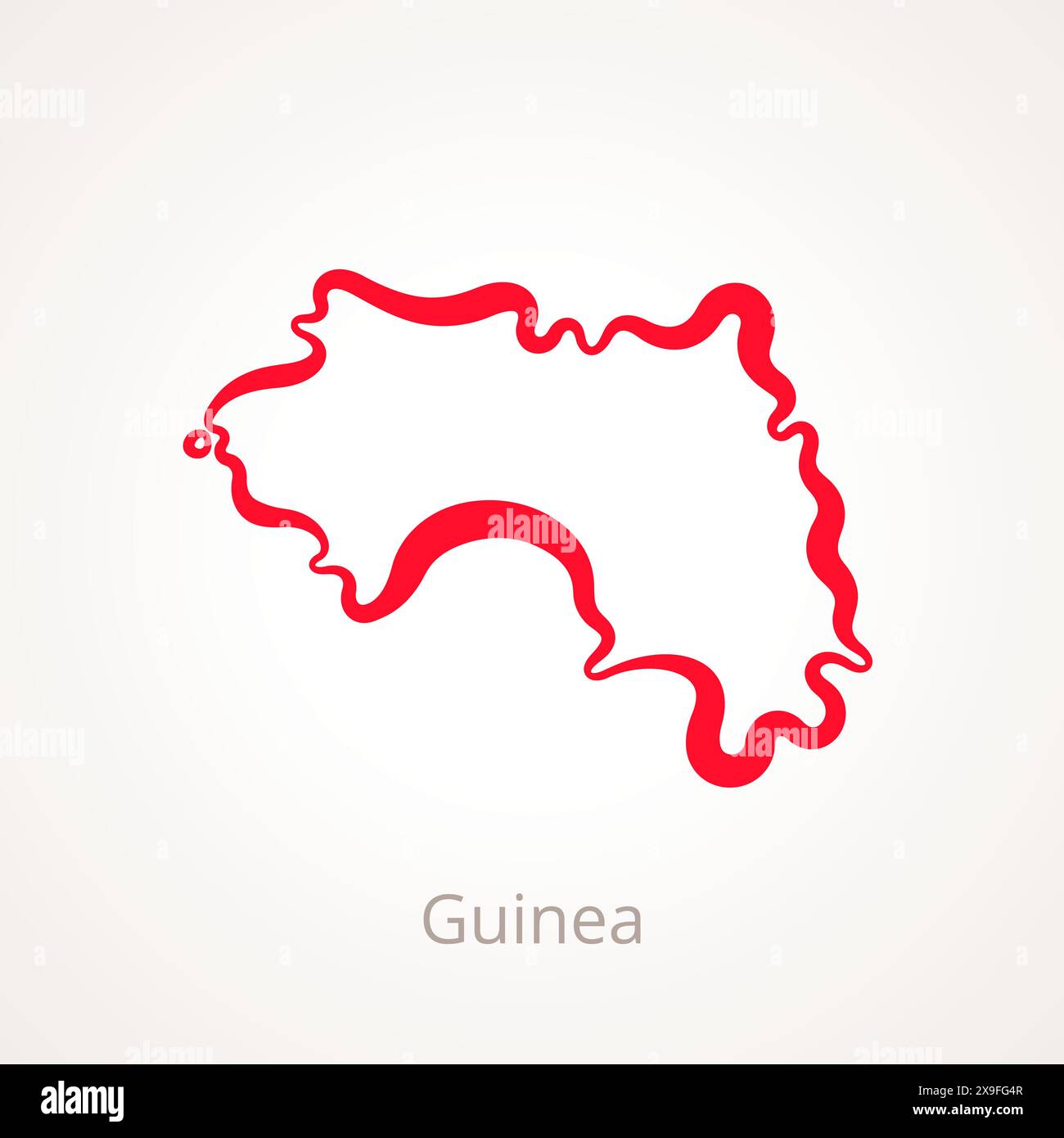 Outline map of Guinea marked with red line Stock Vector Image & Art - Alamy