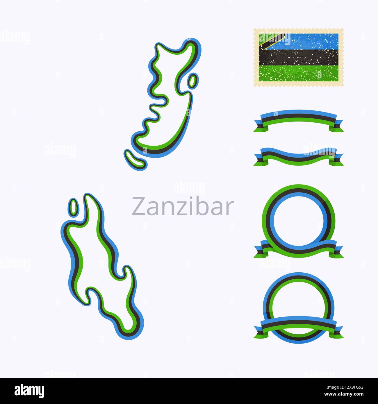 Zanzibar postage stamp Stock Vector Images - Alamy