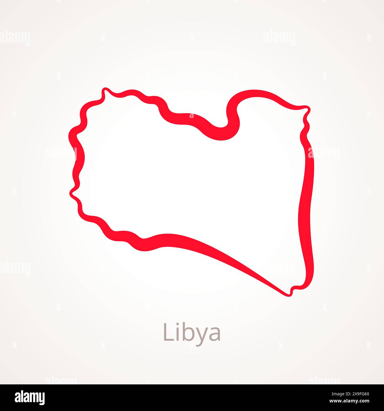 Outline map of Libya marked with red line Stock Vector Image & Art - Alamy