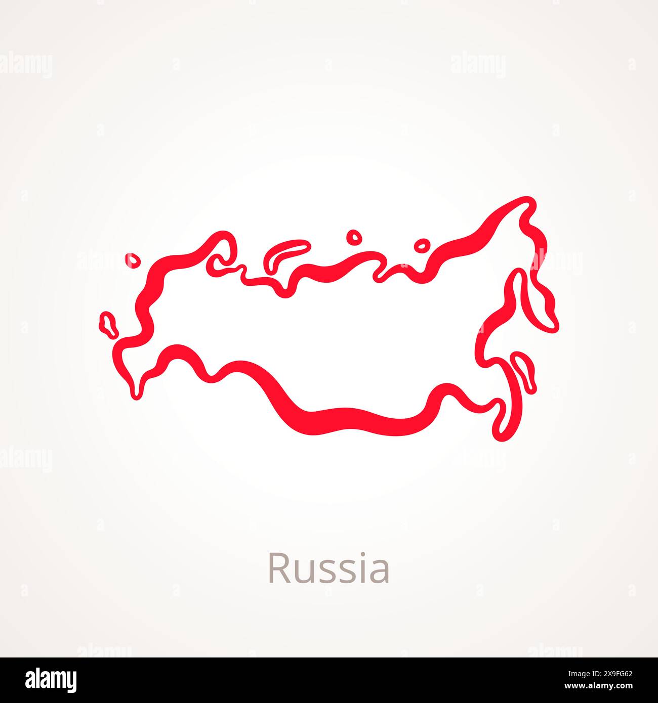 Outline map of Russia marked with red line Stock Vector Image & Art - Alamy