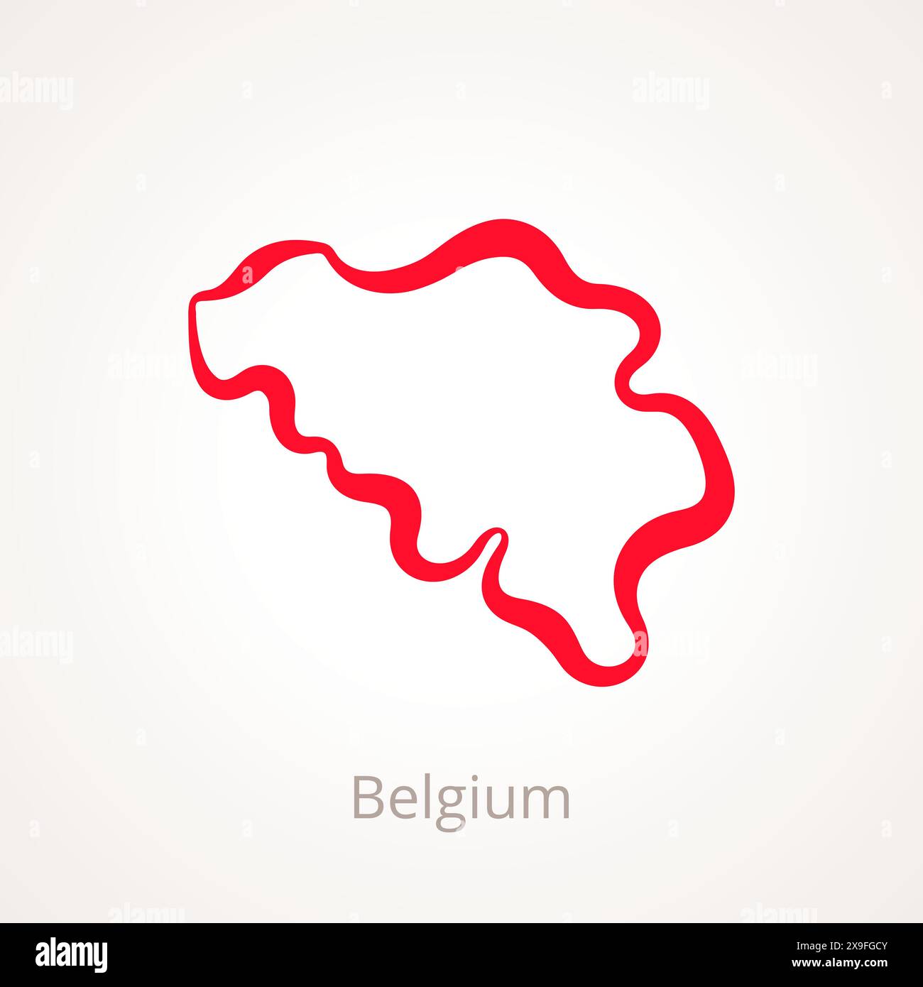 Outline map of Belgium marked with red line Stock Vector Image & Art ...