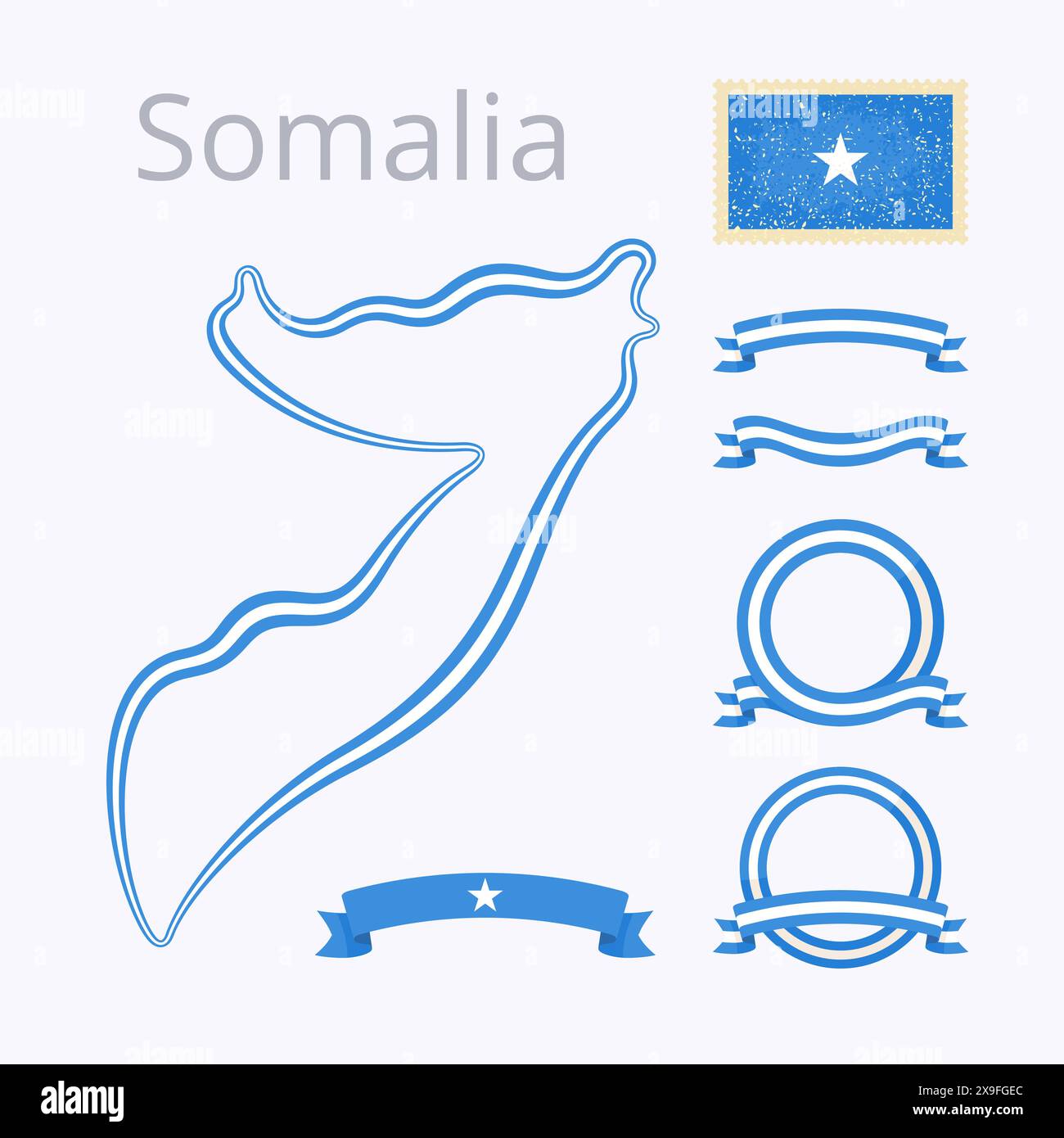 Somali vector outline map hi-res stock photography and images - Alamy