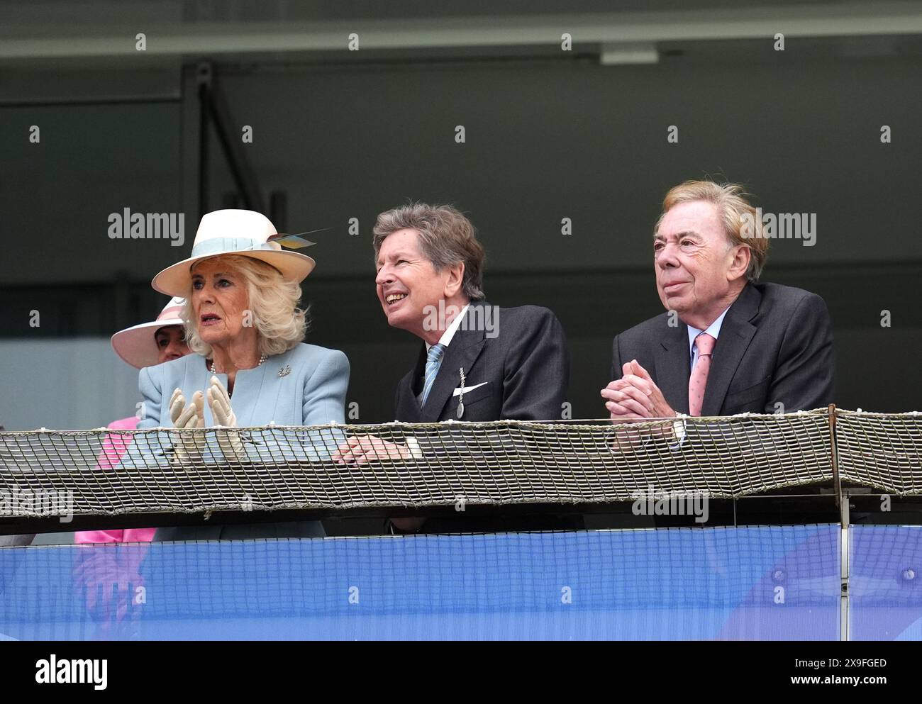 Queen Camilla, racing manager John Warren and Andrew Lloyd Webber on ...