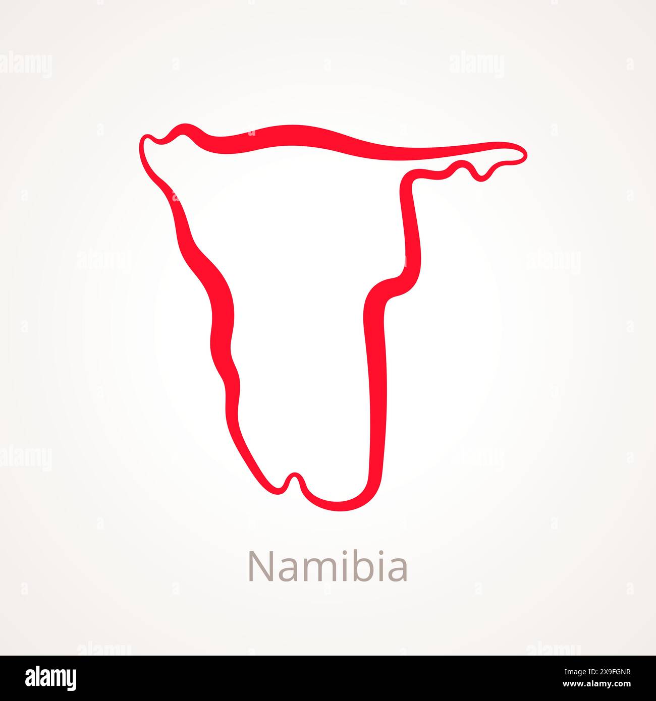 Outline map of Namibia marked with red line Stock Vector Image & Art ...