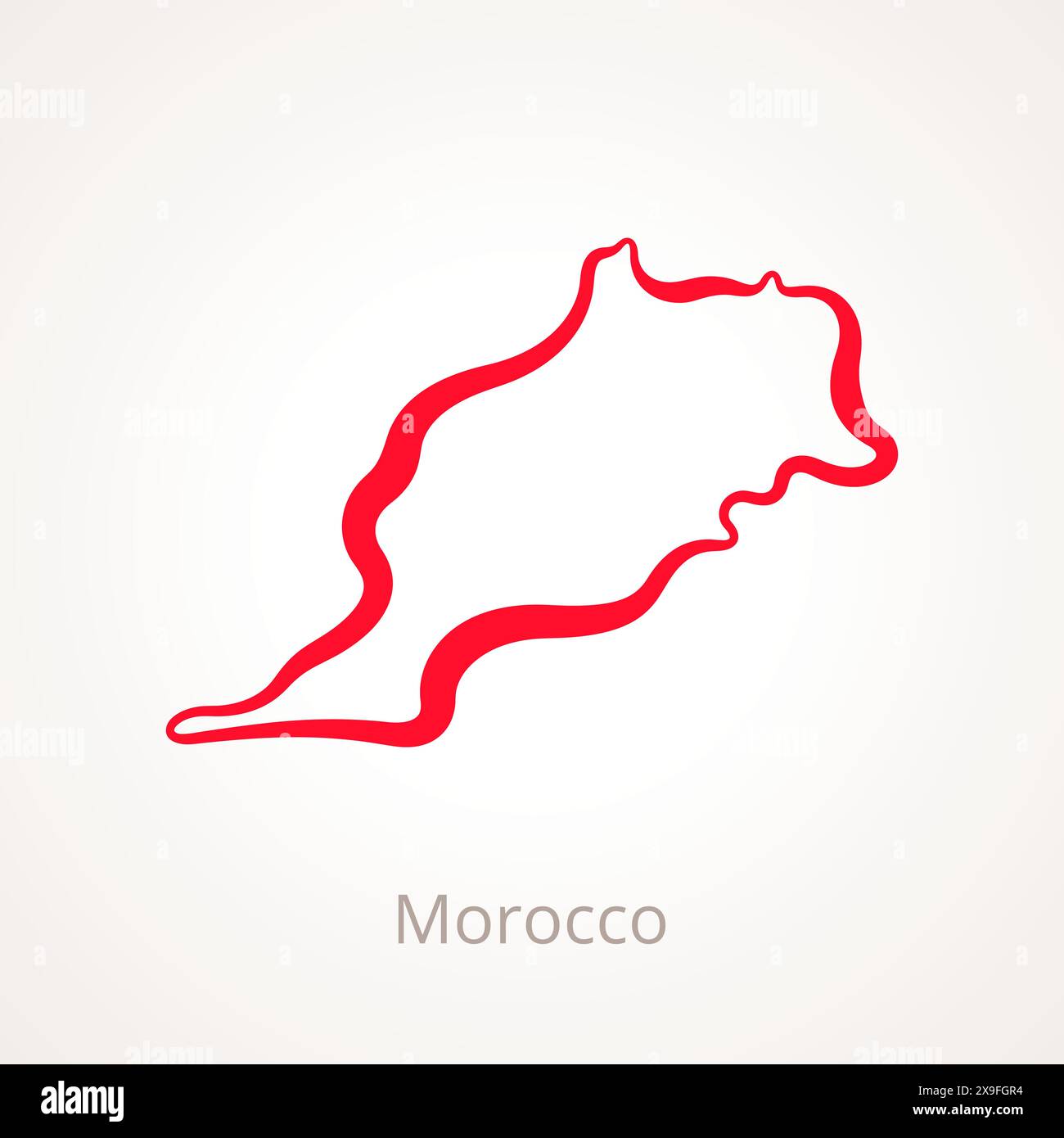 Outline map of Morocco marked with red line Stock Vector Image & Art ...