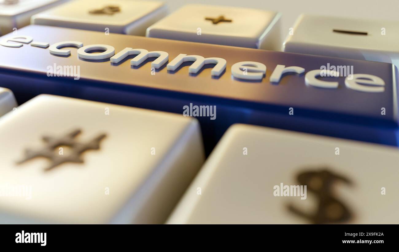 3d rendering of online purchases directly using an e-commerce button in ...