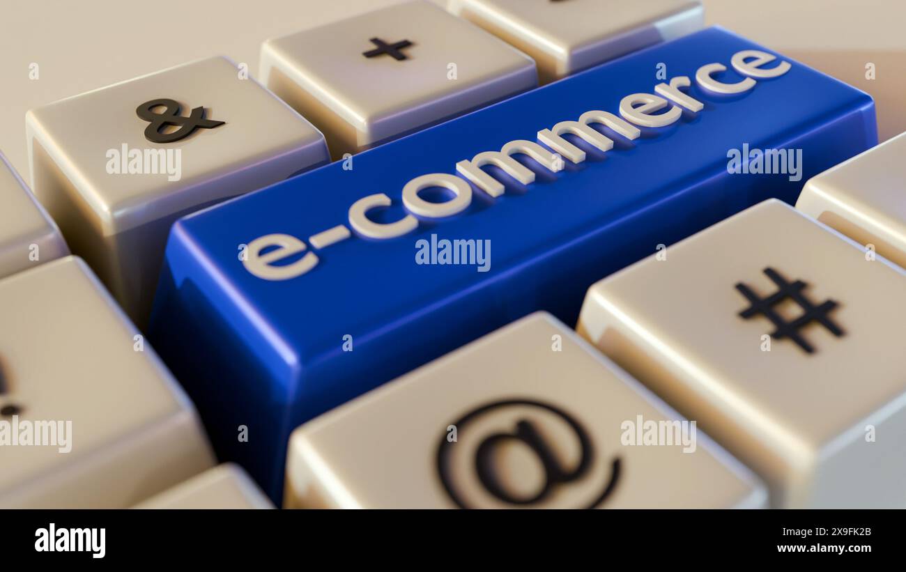 3d rendering of online purchases directly using an e-commerce button in ...