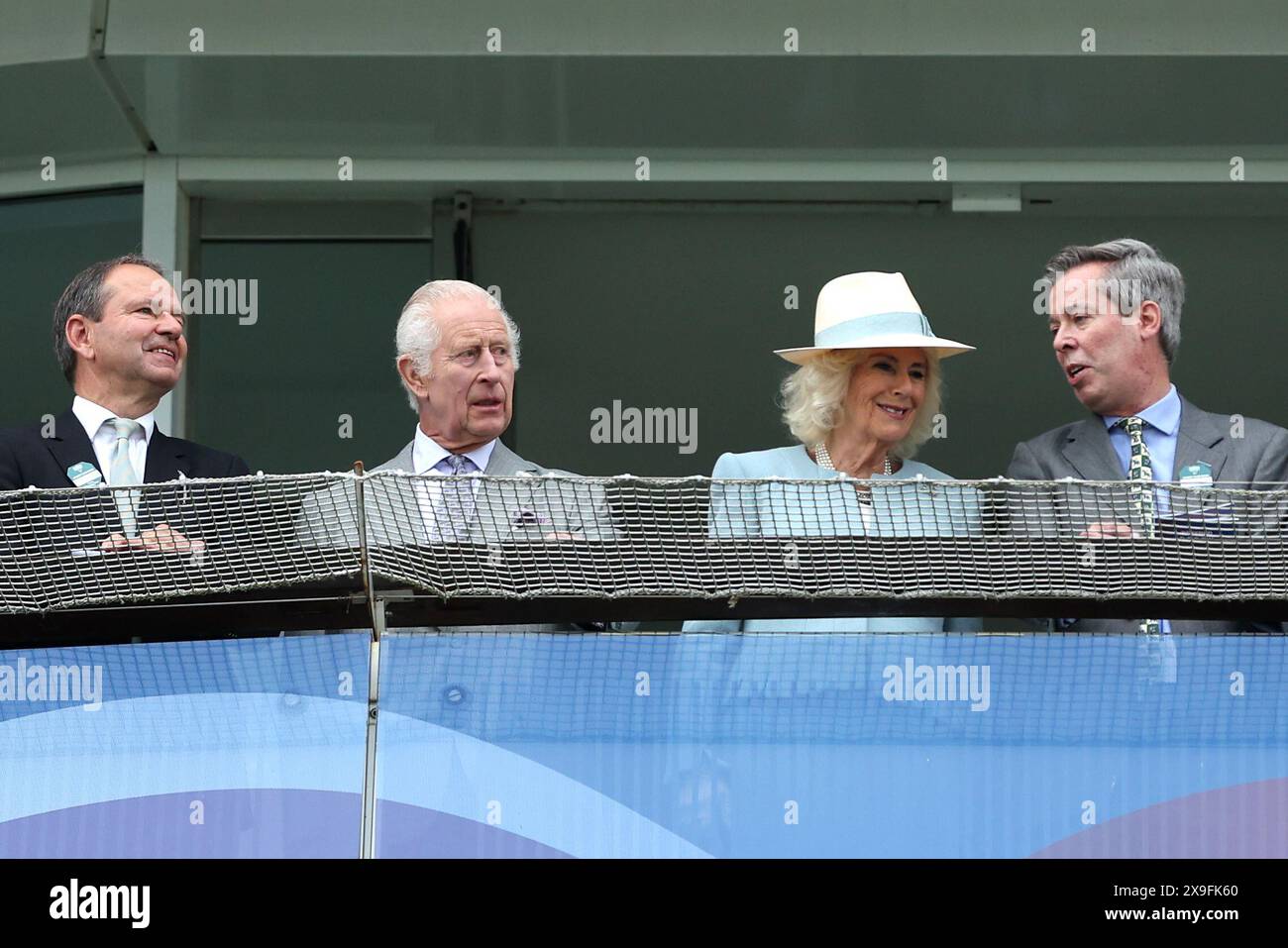 King Charles III (second left) and Queen Camilla in the royal box on ...