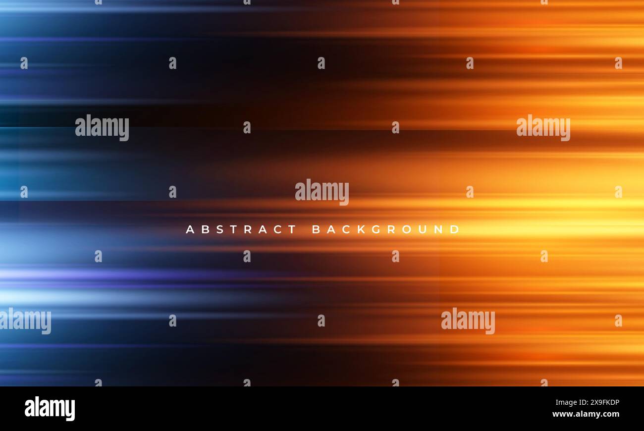 Blue and orange modern abstract background with yellow and blue glowing ...