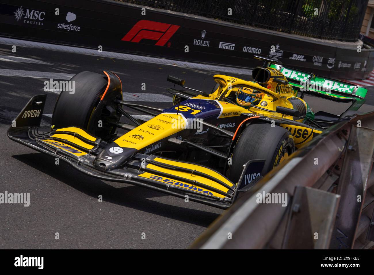 Montecarlo, Monaco. 24 May, 2024. Oscar Piastri of Australia driving ...