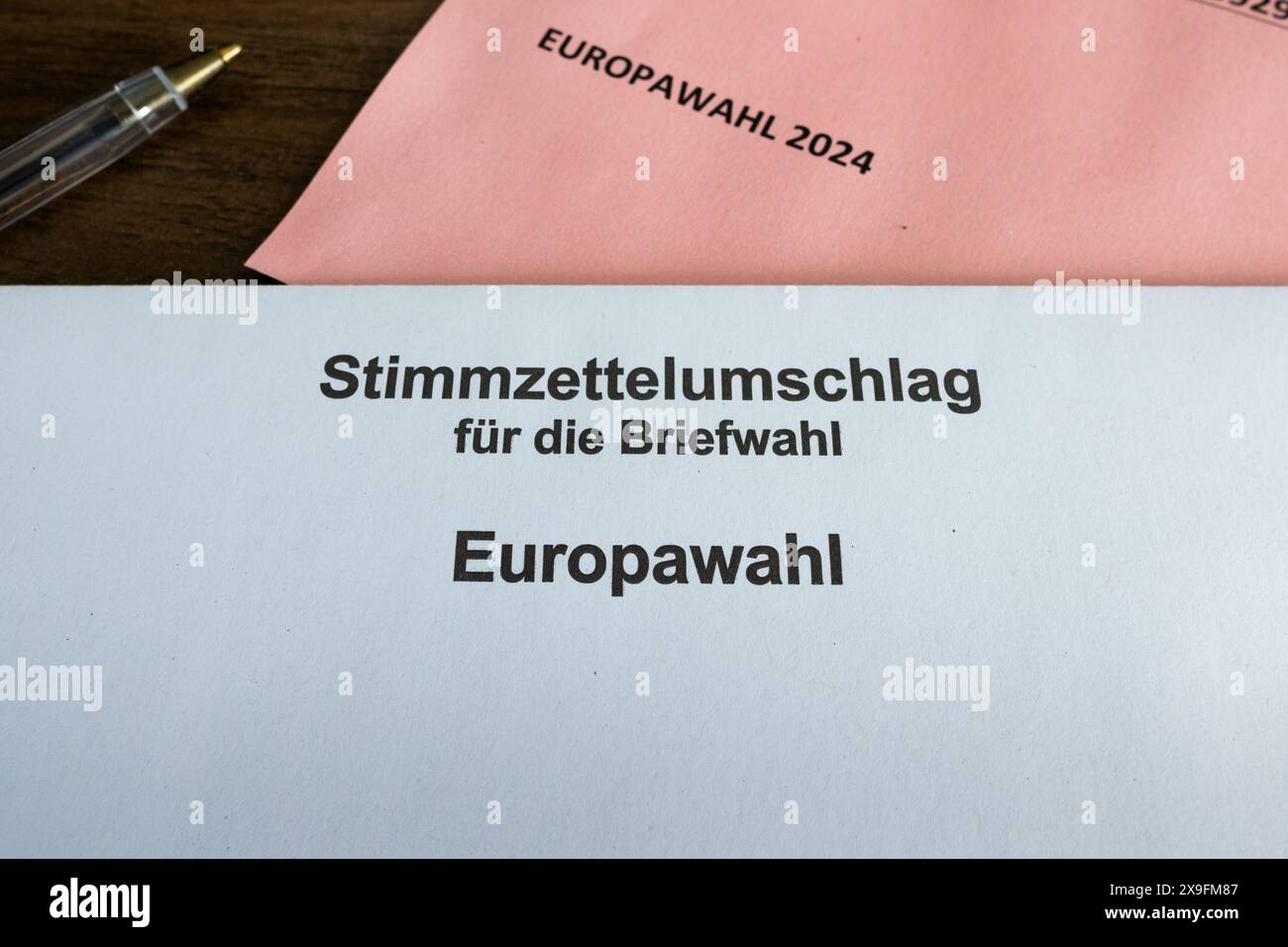 Ballot paper envelope of the European Election 2024 (Europawahl ...