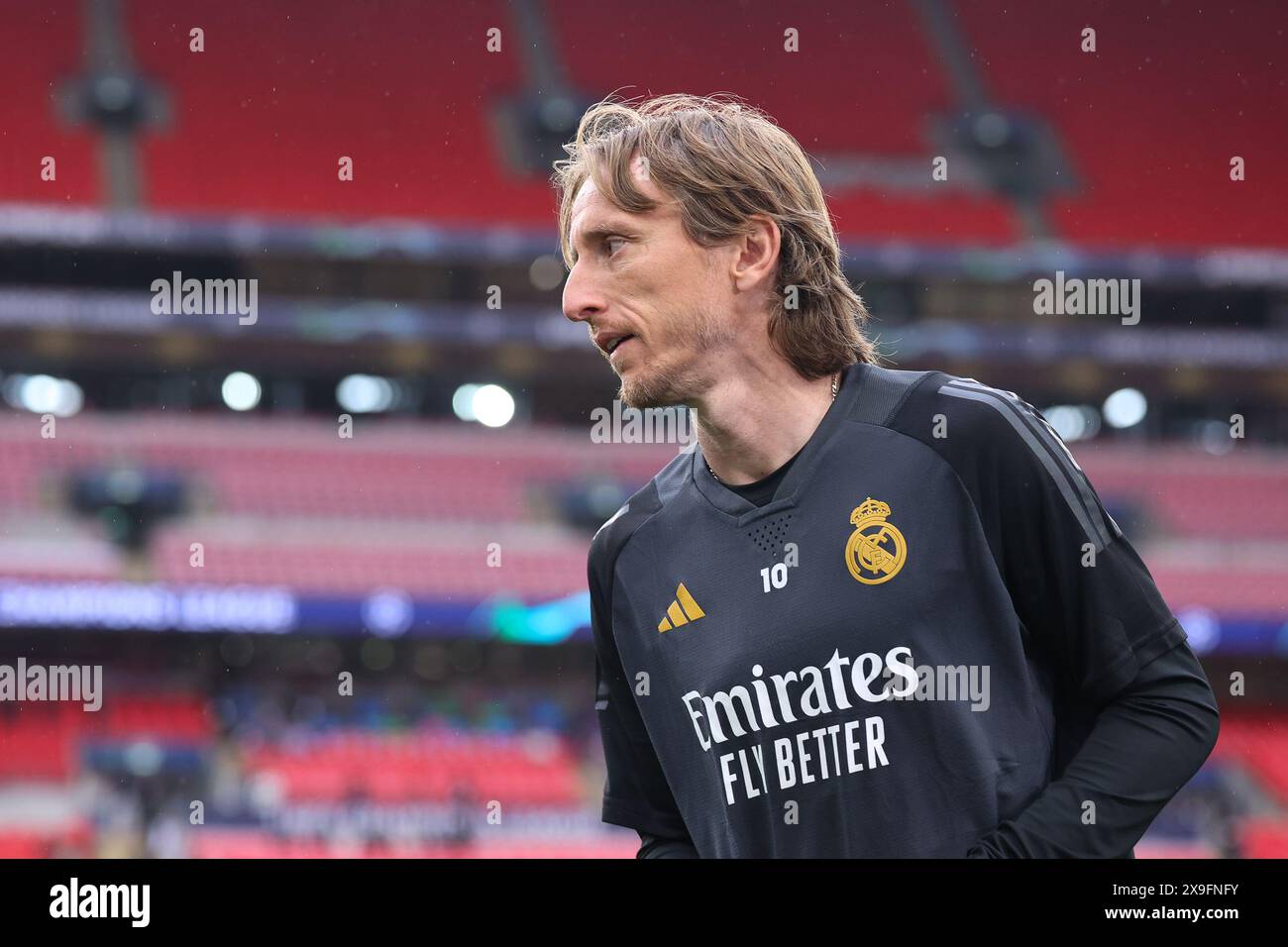 Luka Modric during an open training session on the day before the UEFA ...