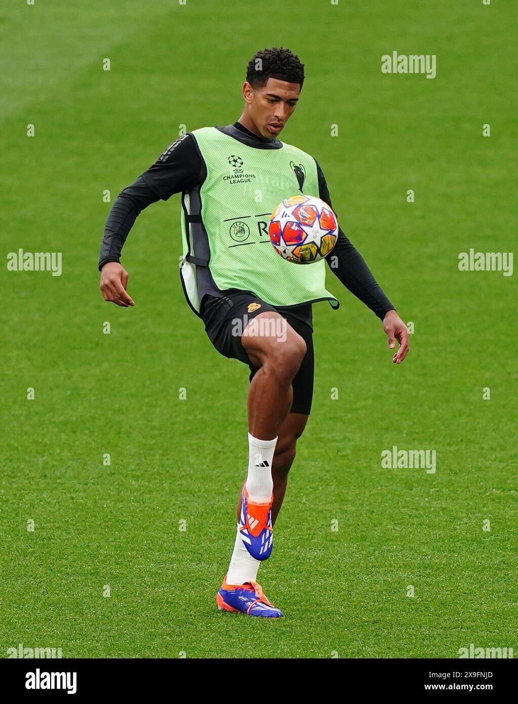 Real Madrid's Jude Bellingham during a training session at Wembley ...