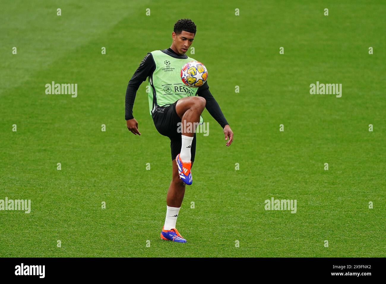 Real Madrid's Jude Bellingham during a training session at Wembley ...