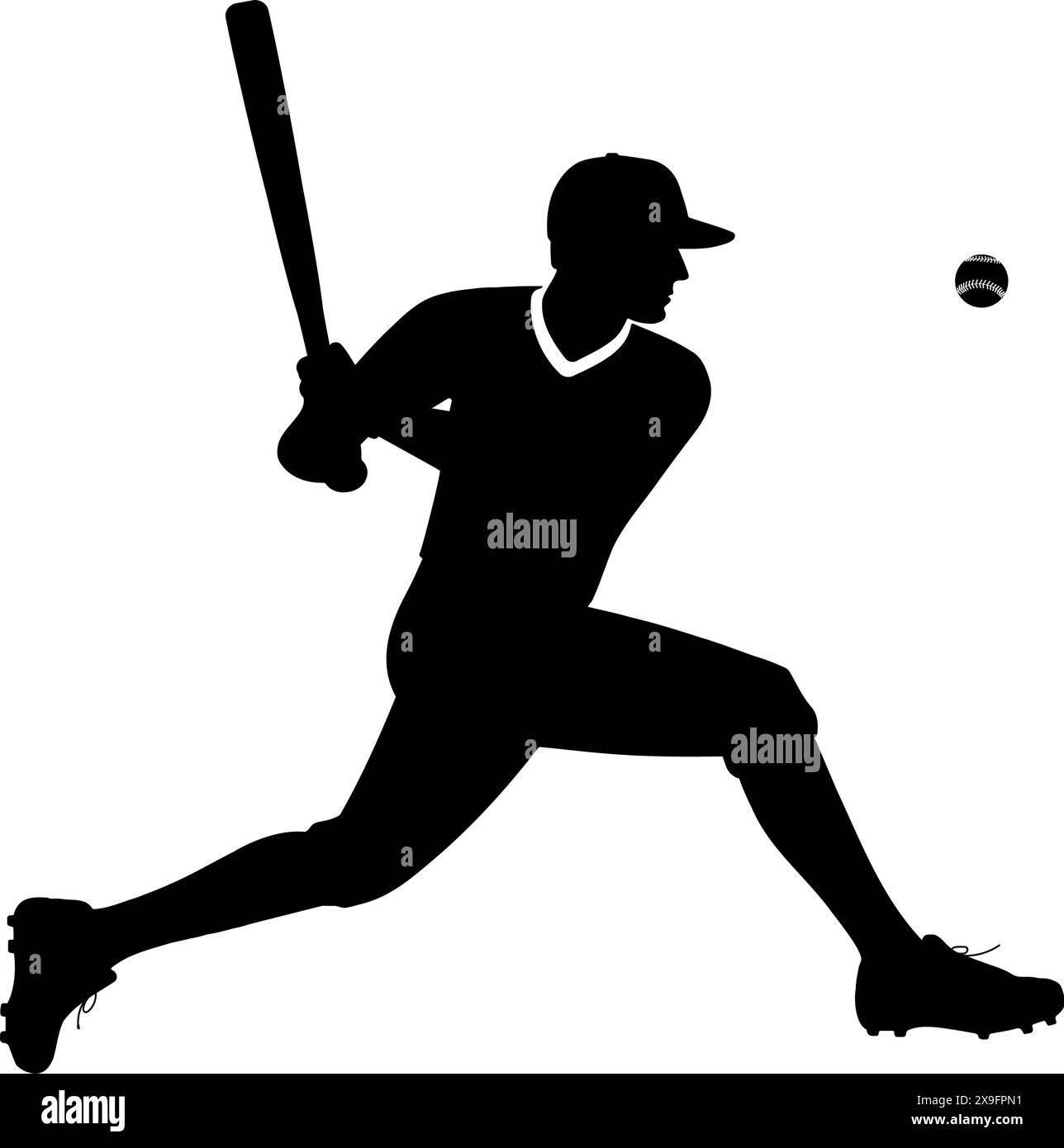 Baseball player batter silhouette. vector illustration Stock Vector ...