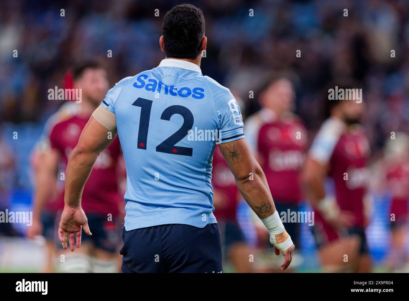 Sydney, Australia. 31st May, 2024. Lalakai Foketi of the Waratahs looks ...