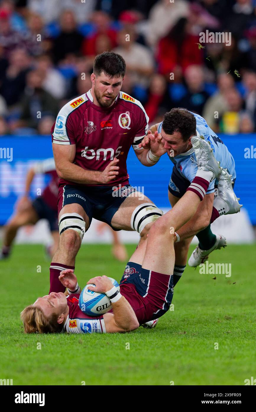 Sydney, Australia. 31st May, 2024. Tate McDermott of the Reds is ...
